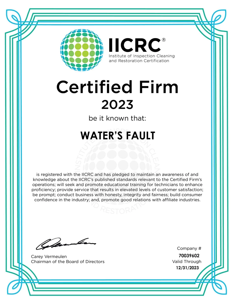 Licenses and Certificates - Water's Fault